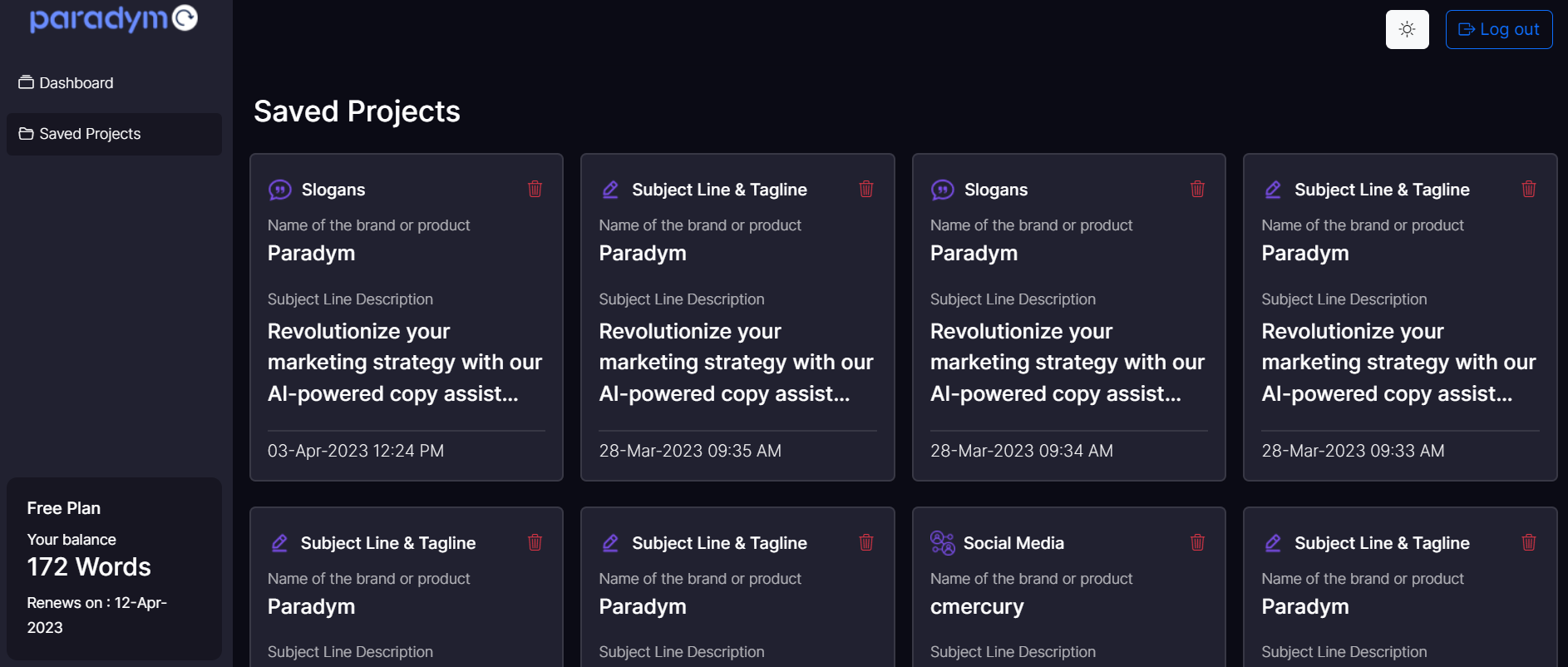 Saved Projects – Paradym Resources